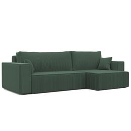 ECKSOFA mit Schlaffunktion und Bettkasten, Gr&uuml;n