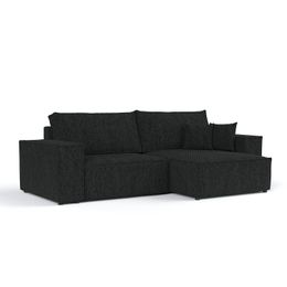 ECKSOFA CAVO mit Schlaffunktion Schwarz im Neve Stoff