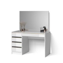 SCHMINKTISCH Imola Wei&szlig;/Gold 120 cm mit Spiegel