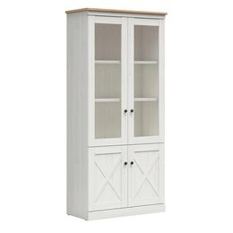 GESCHIRRSCHRANK Victoria Wei&szlig; und Holz