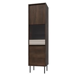 VITRINE Astra Dunkles Holz und Kaschmir