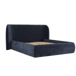 POLSTERBETT Bellano mit Stauraum 160/200 cm Marineblau im Lotta Stoff