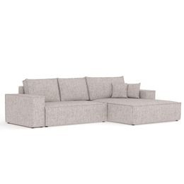ECKSOFA TAURI mit Schlaffunktion Beige im Neve Stoff