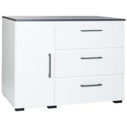 Arthur Berndt KOMMODE 127/92/50 cm Wei&szlig; Anthrazit