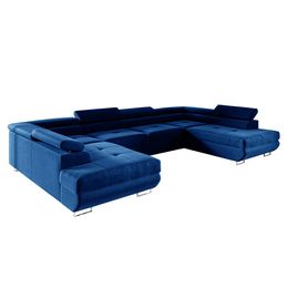 PANORAMASOFA Wilson 5 Sitzpl&auml;tze Marineblau