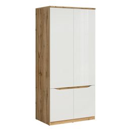 SCHRANK 2 T&uuml;ren June Wei&szlig; und Holz