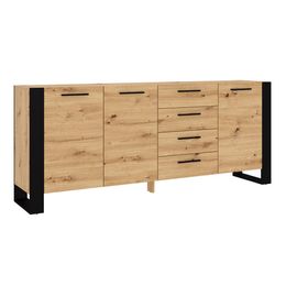 SIDEBOARD Nouka Holz und Schwarz