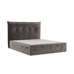POLSTERBETT Liano mit Stauraum 120/200 cm Braun im Lotta Stoff