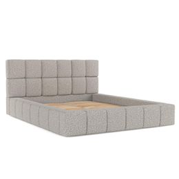 POLSTERBETT Paros mit Stauraum 160/200 cm Grau im Bubble Stoff