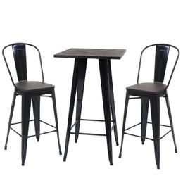 MCW STEHTISCH-SET METALL rechteck Schwarz 3er-Set