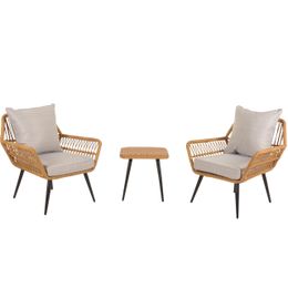 MCW POLY-RATTAN GARNITUR Hellgrau