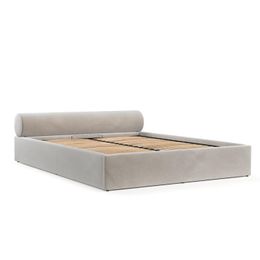 POLSTERBETT Solvo mit Stauraum 180/200 cm Hellbeige im Paros Stoff