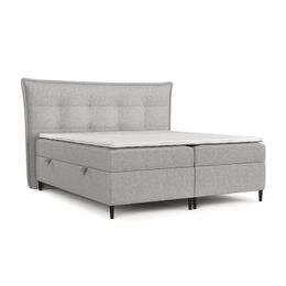 BOXBETT Las Palmas 160/200 cm Graubeige im Megan Stoff