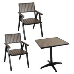 MCW GARTENSTUHL+GARTENTISCH Schwarz, Grau