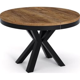 ESSTISCH Clara runder ausziehbarer, Lefkas Eiche 100-180/100/76 cm