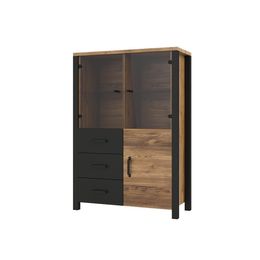 GESCHIRRSCHRANK Lyam Holz und Schwarz