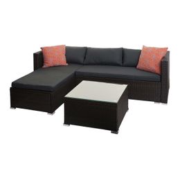 MCW POLY-RATTAN GARNITUR Braun, Grau, Orange