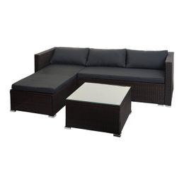 MCW POLY-RATTAN GARNITUR Braun, Grau