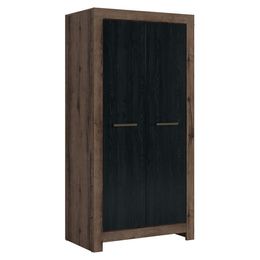 SCHRANK 2 T&uuml;ren Adam Holz und Schwarz
