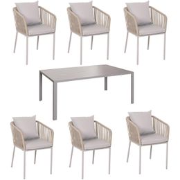 MCW GARTENGARNITUR Grau 7-teilig-Set
