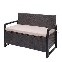 MCW POLY-RATTAN 2ER SITZBANK Grau, Beige
