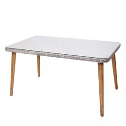 MCW POLY-RATTAN ESSTISCH rechteck Grau, Braun