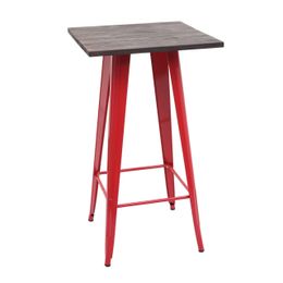 MCW STEHTISCH INKL. HOLZ-TISCHPLATTE rechteck Rot