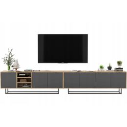 TV-SCHRANK 2-er Set Apollo Eiche wotan Graphit Matt 150 cm