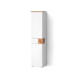 BADSCHRANK Tanaro Wei&szlig; 40 x 184.2 cm mit 2 T&uuml;ren und Schublade