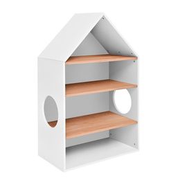 B&Uuml;CHERREGAL Wei&szlig; und Holz