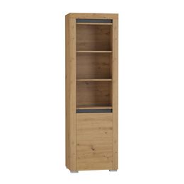 B&Uuml;CHERREGAL Kasla Holz und Anthrazitgrau
