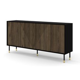 SIDEBOARD Agla&eacute; Holz und Schwarz