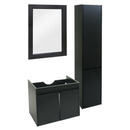 MCW BADEZIMMERSET Schwarz 3er-Set