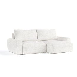 ECKSOFA OMARI mit Schlaffunktion Creme im Neve Stoff