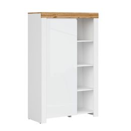 B&Uuml;CHERREGAL Hella Wei&szlig; und Holz