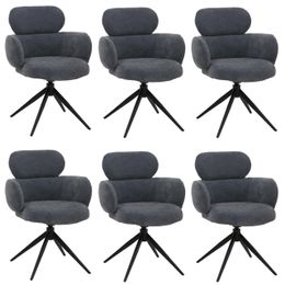 MCW ESSZIMMERSTUHL Grau, Blau 6er-Set