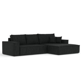 ECKSOFA TAURI mit Schlaffunktion Schwarz im Neve Stoff