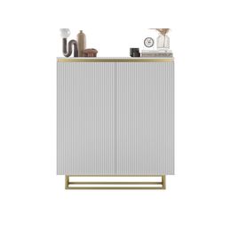 HIGHBOARD Selene 2D Wei&szlig; Matt 111 cm goldfarbener Rahmen