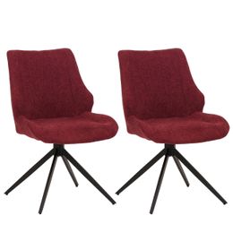 MCW ESSZIMMERSTUHL Schwarz, Bordeaux 2er-Set