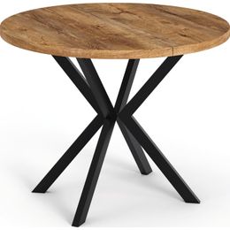 ESSTISCH Valeo runder ausziehbarer, Lefkas Eiche 100-180/100/76 cm
