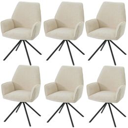 MCW ESSZIMMERSTUHL Cremewei&szlig;, Schwarz 6er-Set