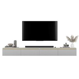 TV-LOWBOARD 2-er Set Selene Wei&szlig; Matt Glamour 140 cm