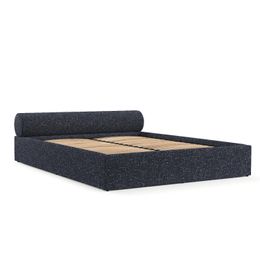 POLSTERBETT Solvo mit Stauraum 200/200 cm Dunkelblau im Blur Stoff