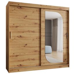 SCHIEBET&Uuml;RENSCHRANK mit Spiegel LUCY 200/200/62 2-t&uuml;rig