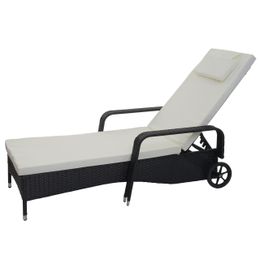 MCW POLY-RATTAN SONNENLIEGE Anthrazit, Beige