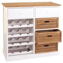 MCW WEINREGAL MIT SCHUBLADEN Wei&szlig;, Braun