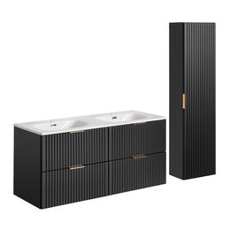 BADM&Ouml;BEL 120.4cm Adriel 2er-Set Mattschwarz