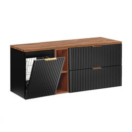 WASCHTISCHUNTERSCHRANK 140.8cm Adriel Schwarz und Holz