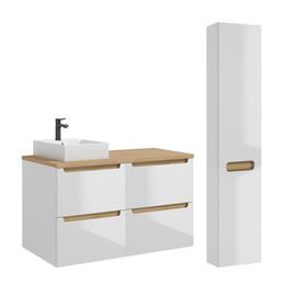 BADM&Ouml;BEL 120cm Livia 2er-Set Wei&szlig;