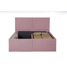 Halmon Schlafkomfort Betten POLSTERBETT Milano Rose 200 x 200 x 40 cm Stauraum Ohne Matratze und Lattenrost
